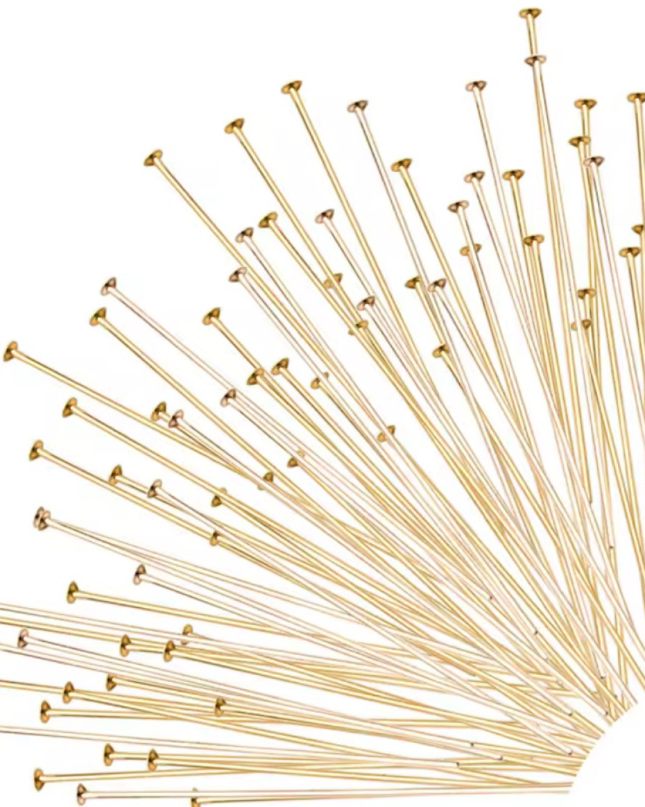 Gold Metal Flat Head Pin ( 60mm) Per Dzn | Shawntee Beadstore. One stop ...