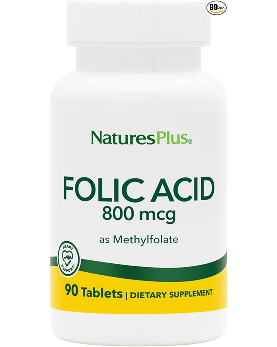 NATURESPLUS Folic Acid (Methylfolate) - 800 mcg, 90 Tablets | VITYMINS ...