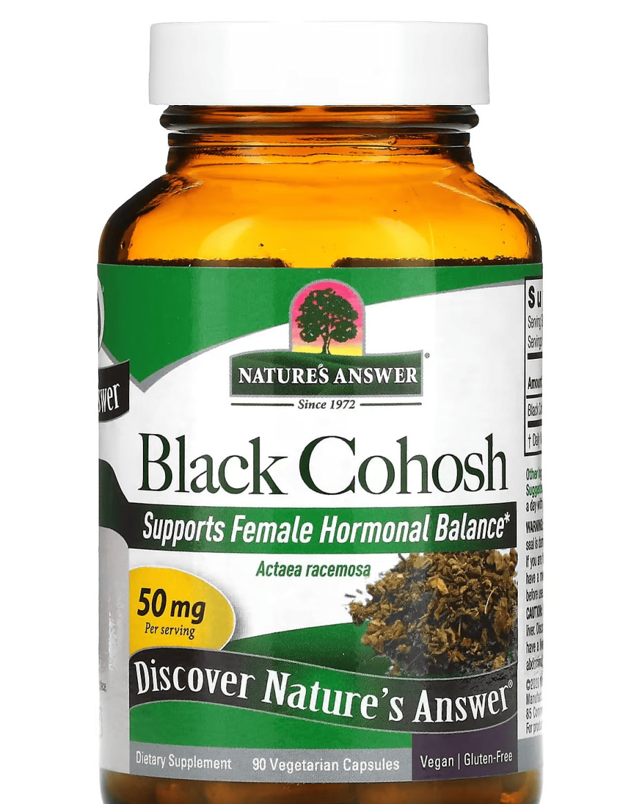 NATURE'S ANSWER Black Cohosh 50mg for Menopausal Support | Hot Flash ...