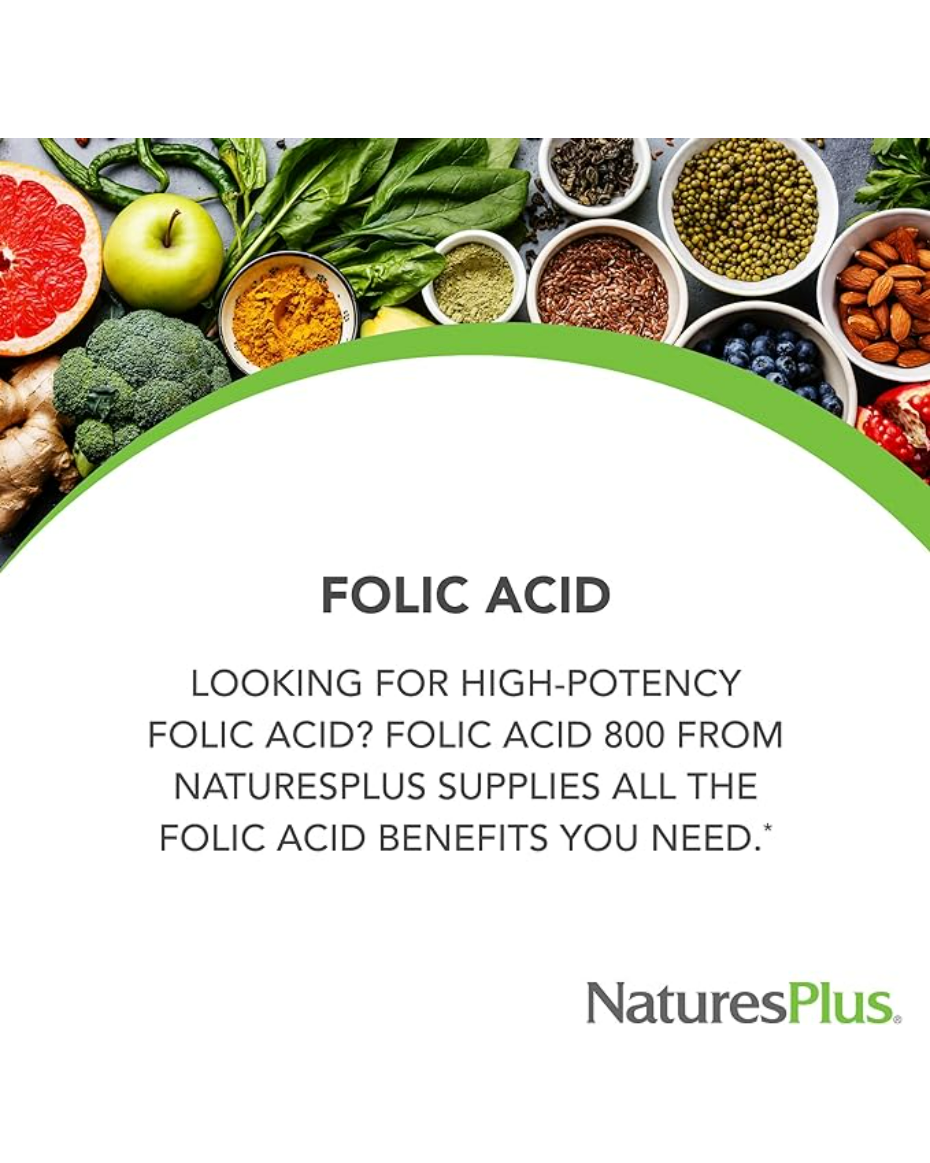 NATURESPLUS Folic Acid (Methylfolate) - 800 mcg, 90 Tablets | VITYMINS ...