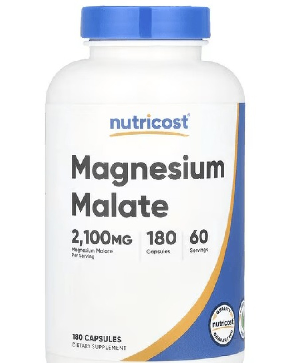 NUTRICOST Magnesium Malate 2100mg - 180 Capsules (700 mg per Capsule ...