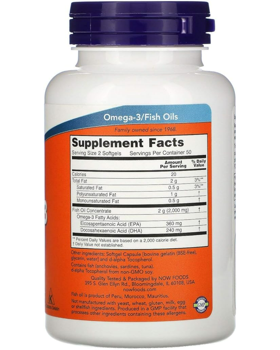 NOW FOODS Omega-3 Fish Oil 180 EPA / 120 DHA | VITYMINS.com. Your ...